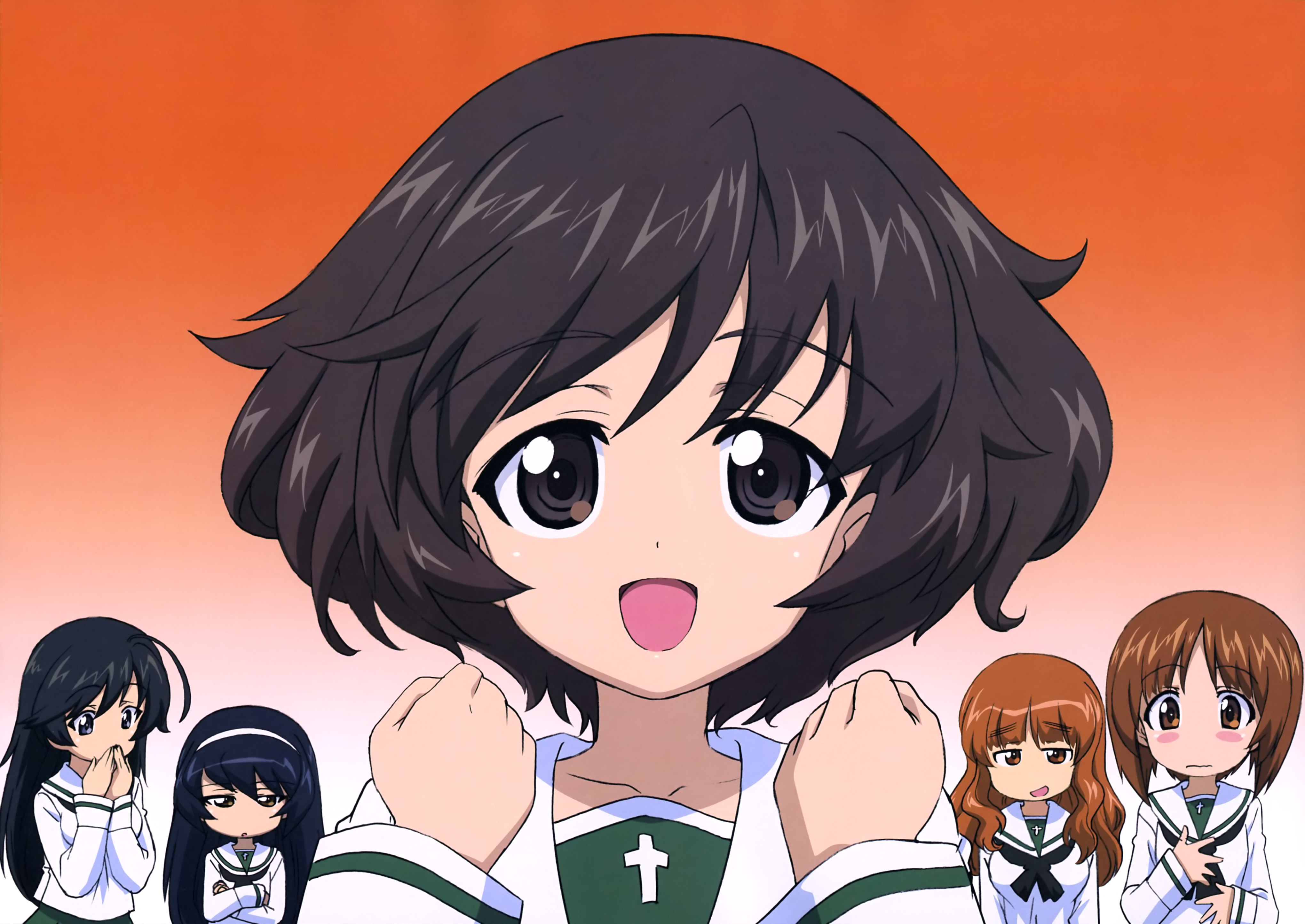Safebooru - 5girls absurdres akiyama yukari girls und panzer highres isuzu hana multiple girls ...